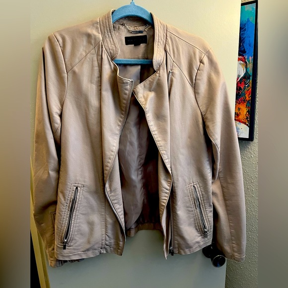 Worthington | Jackets & Coats | Cream Leather Jacket Not Real Leather ...